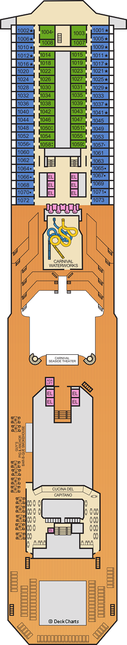 Carnival Radiance Deck Plans: Ship Layout, Staterooms & Map - Cruise Critic